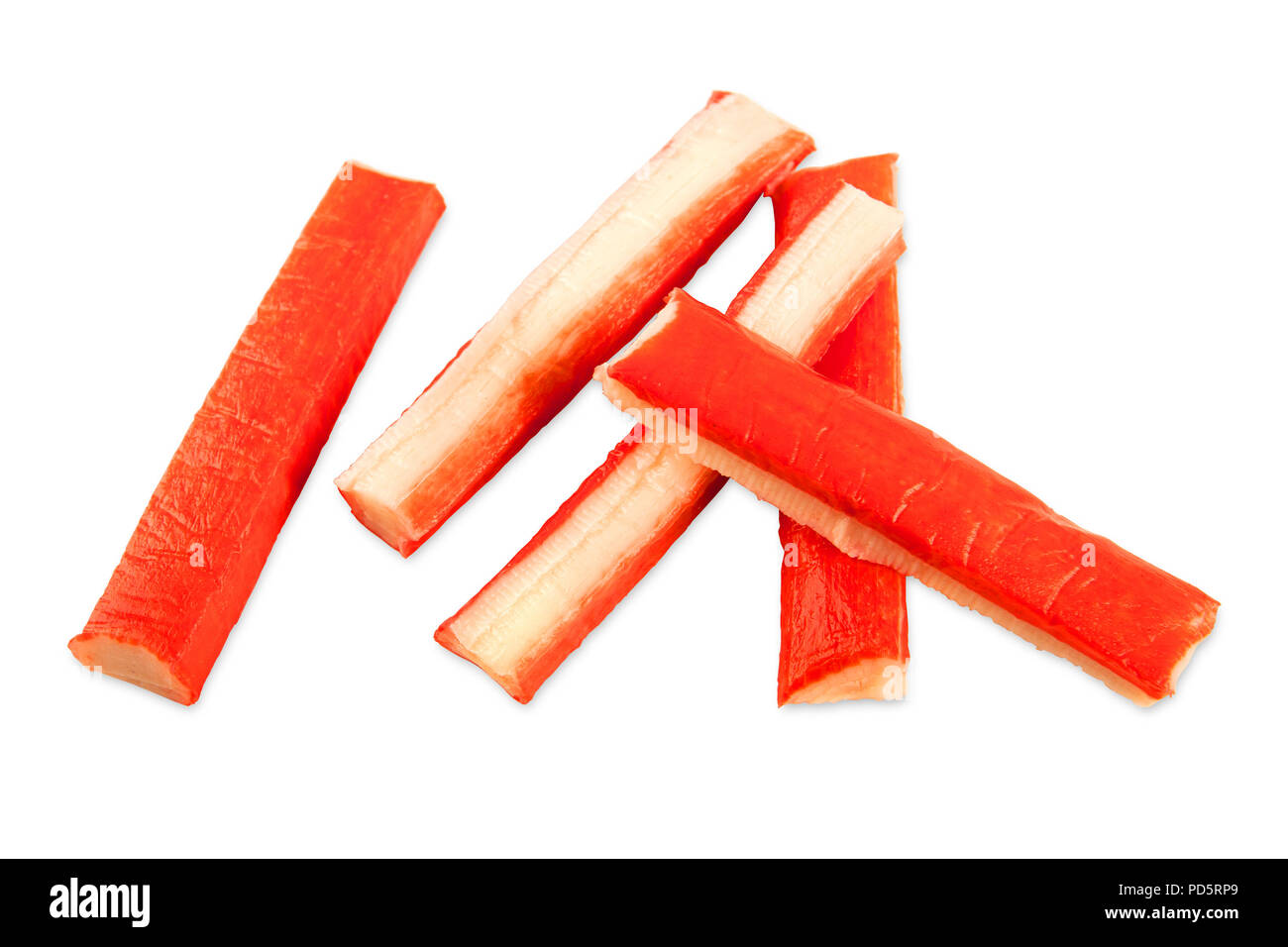 Crab sticks isolated on white background Stock Photo - Alamy