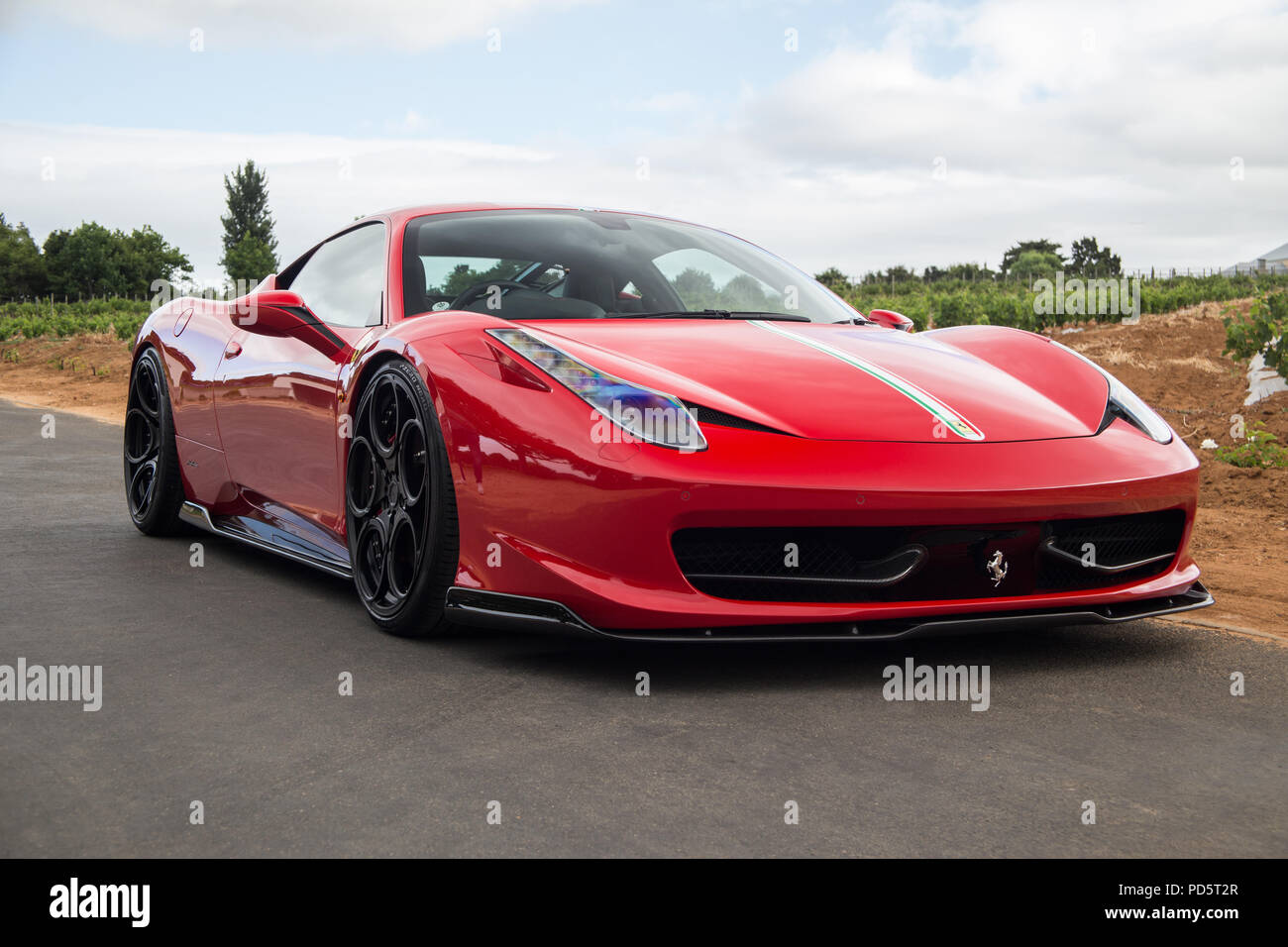 Cape Town, South Africa. 27 December 2015. Red Ferrari 458 Italia on ...