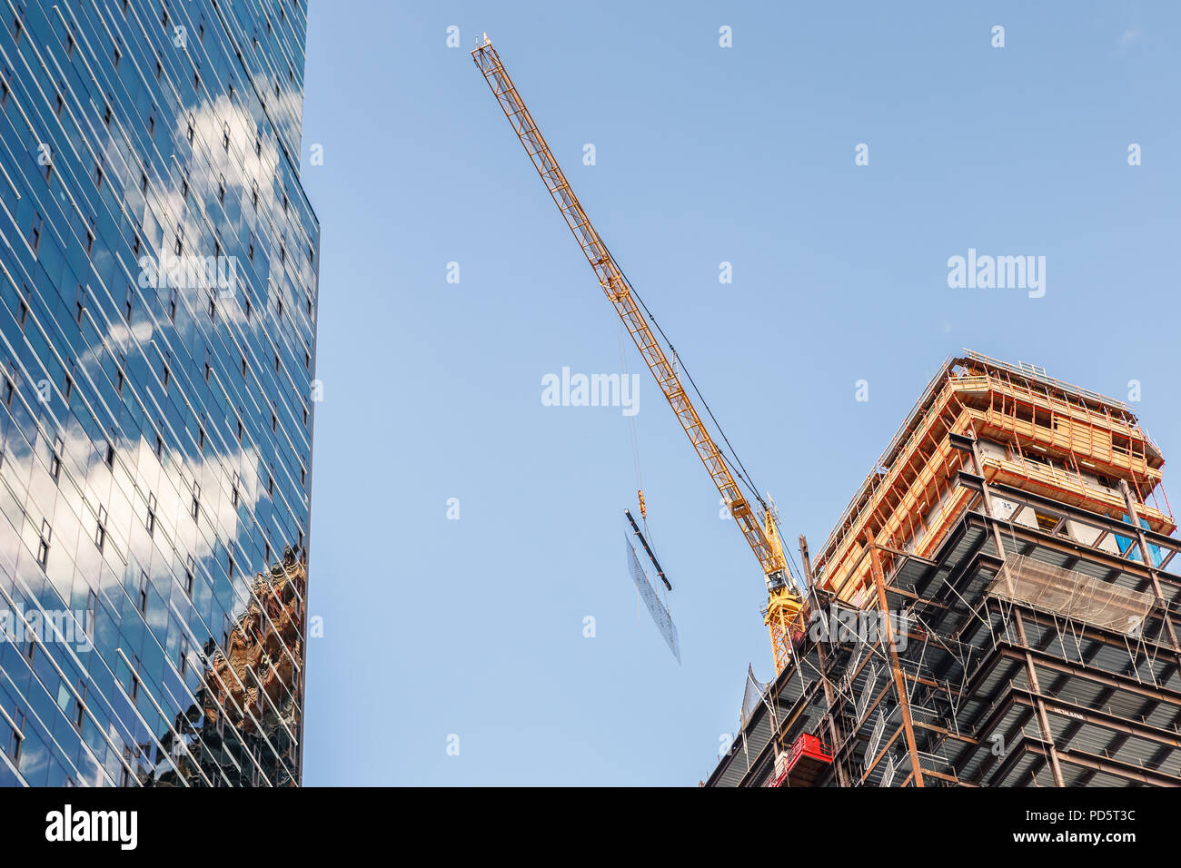 Seattle, Washington, USA - July 6, 2018: The new office building under ...