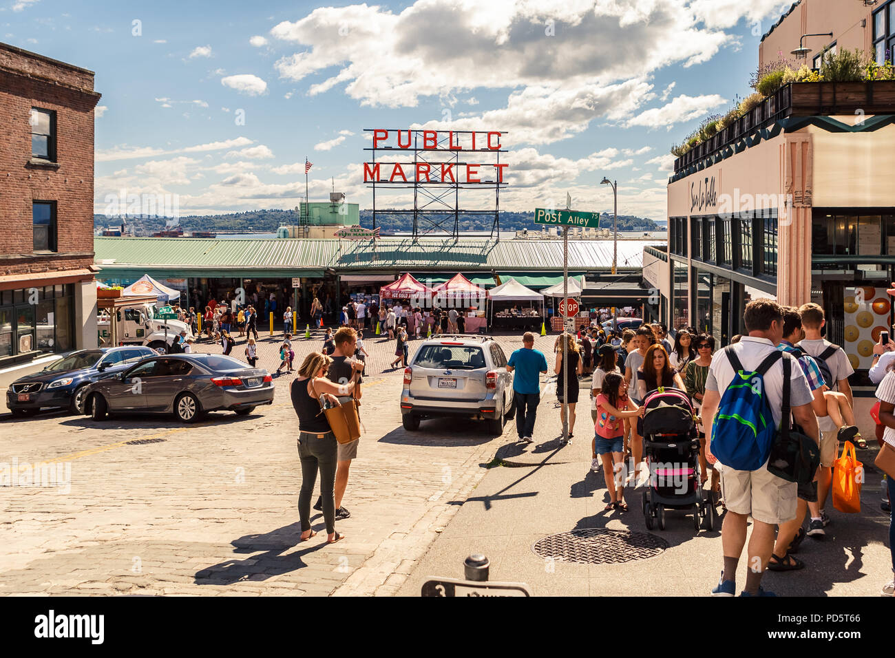 Seattle, Washington, USA - July 6, 2018: Pike Place Market or Public ...