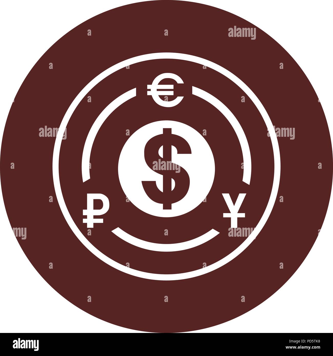 Vector image. Currency symbols are looped in a circle contour Stock ...