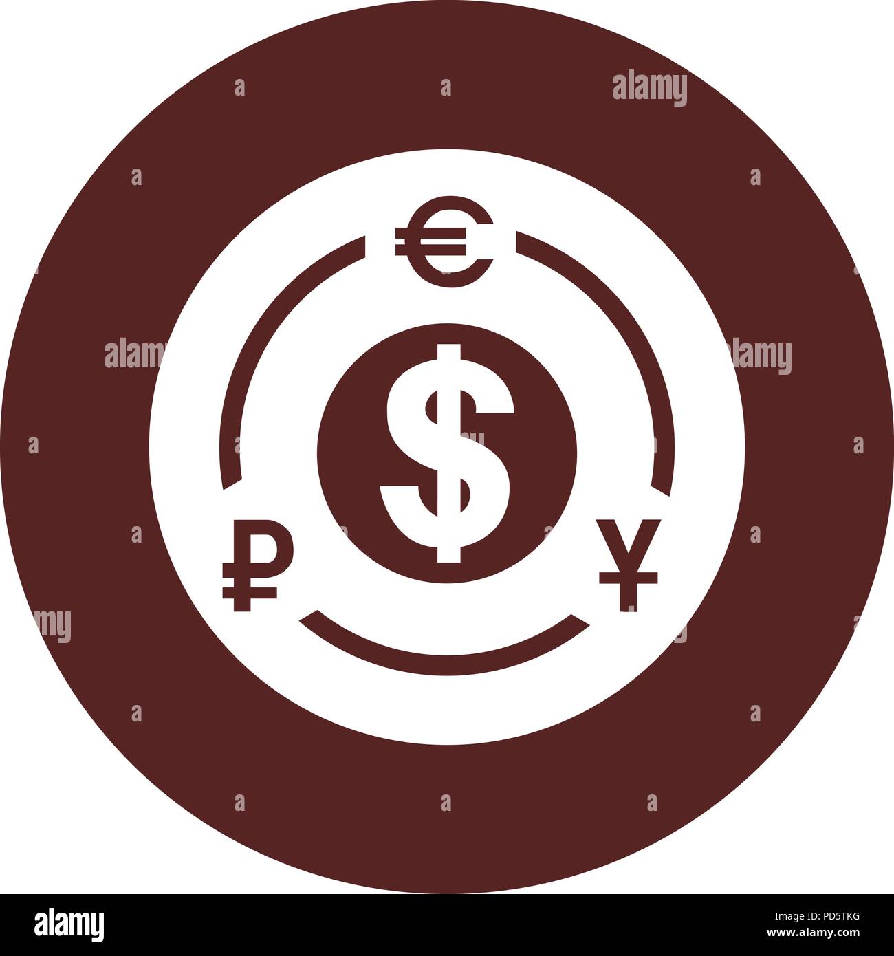 Currency symbols ringed on a white circle, vector image Stock Vector ...