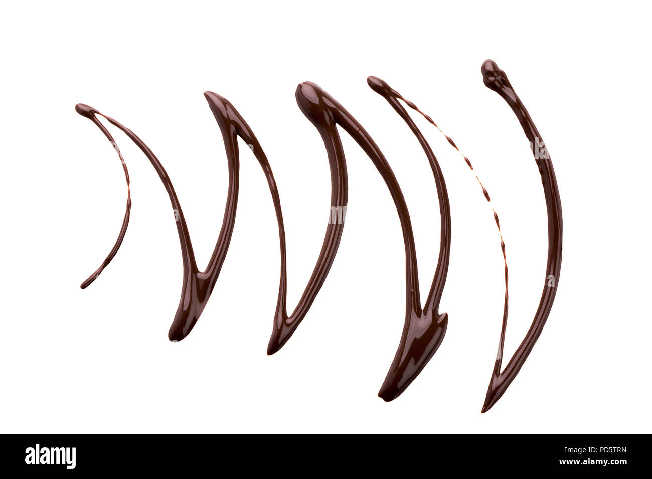 Decorative hot chocolate line for dessert isolated on white background ...