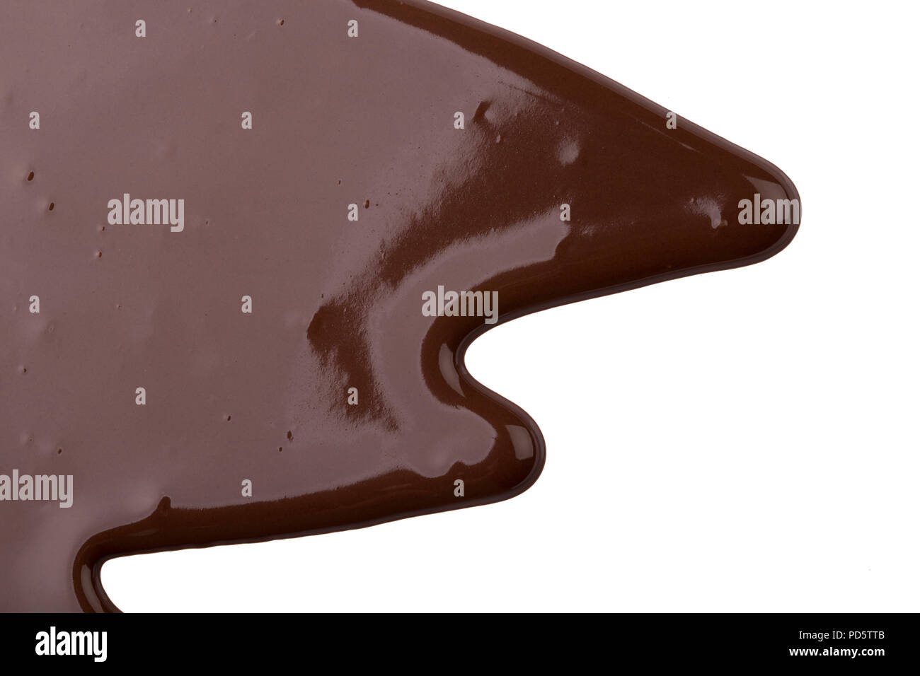 Liquid drops of liquid hot black chocolate isolated on white background ...