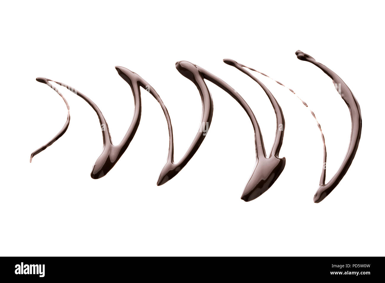 Decorative hot chocolate line for dessert isolated on white background ...