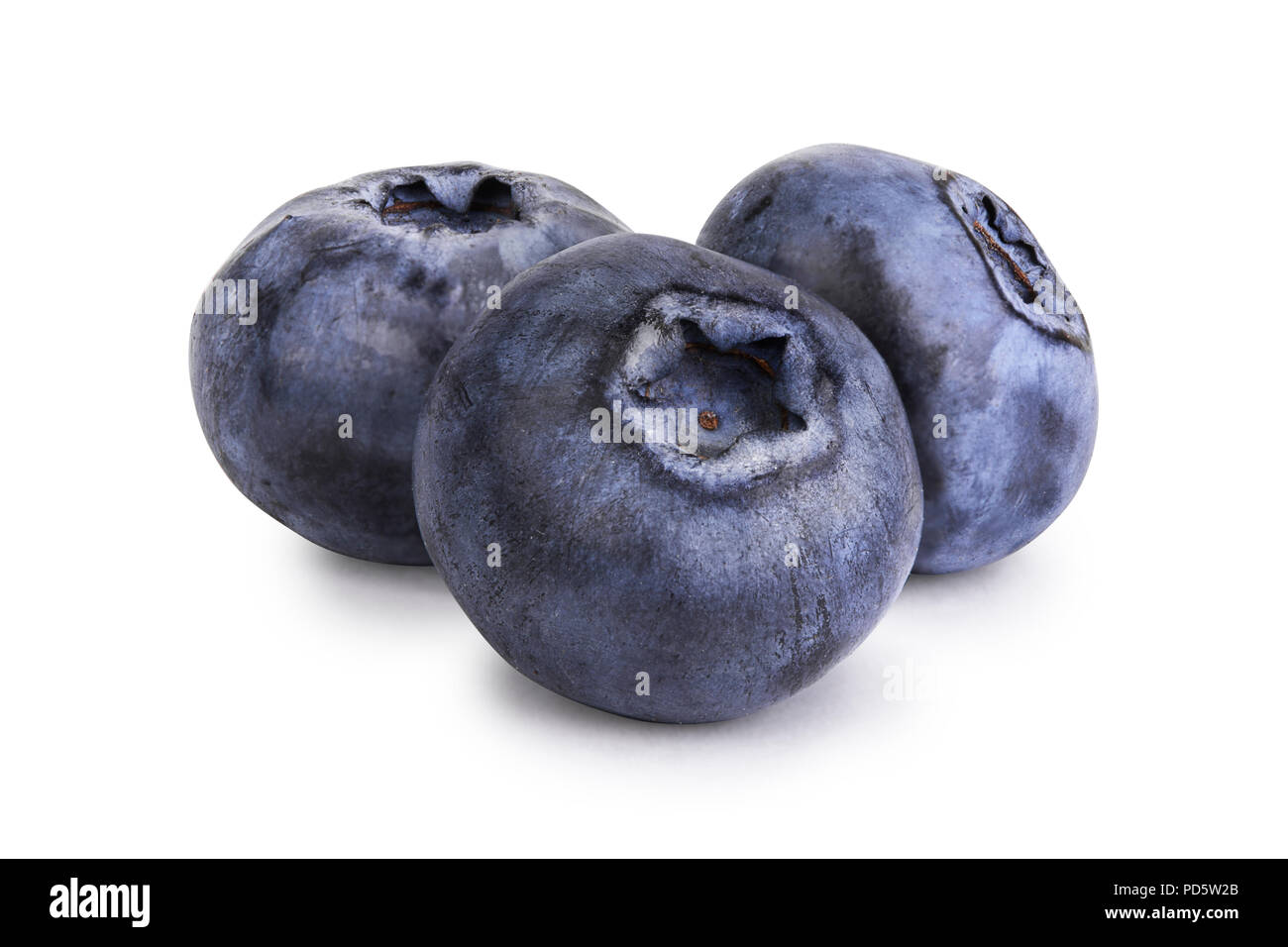 Three berries of blueberries isolated on white background Stock Photo ...