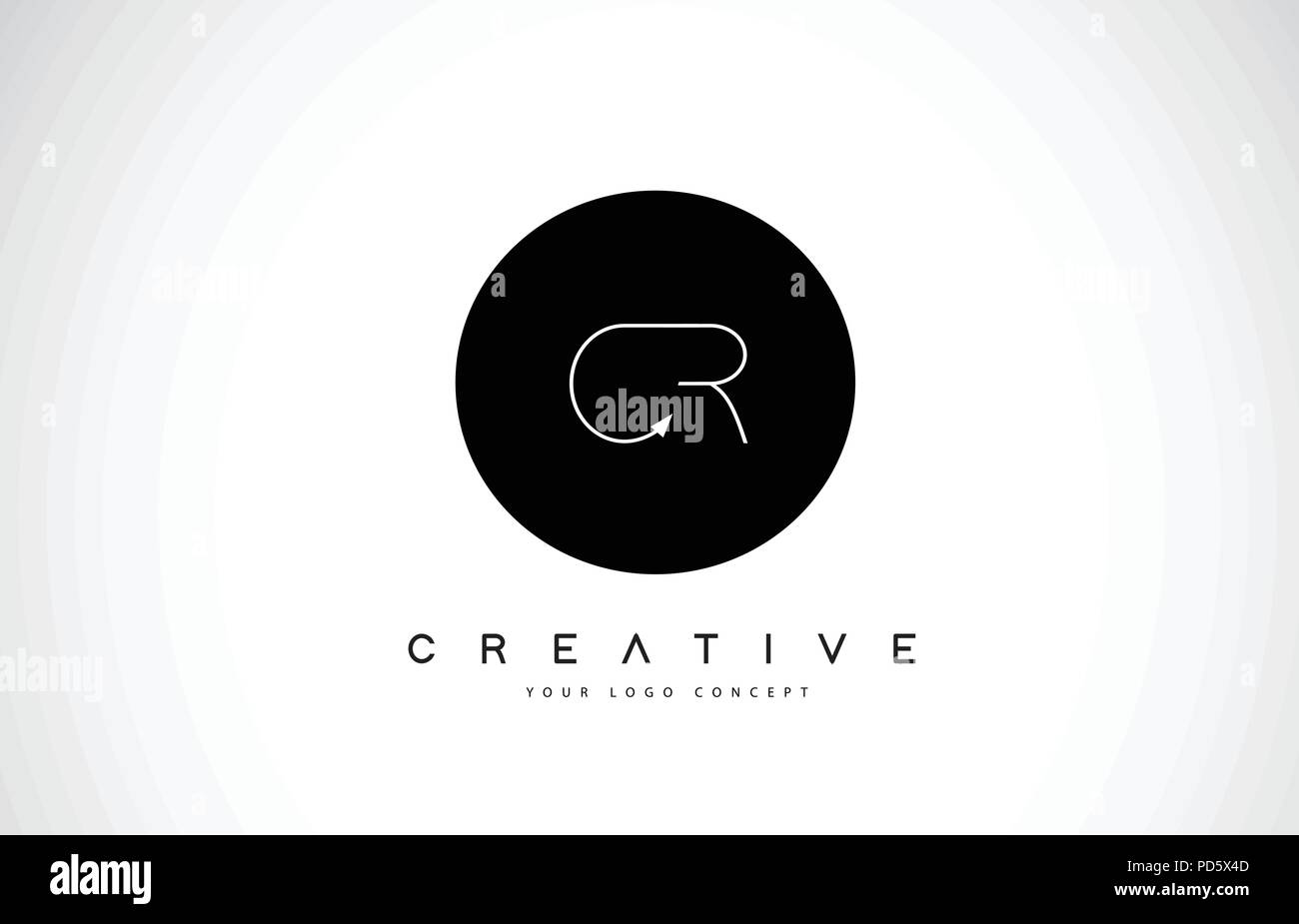 CR C R Logo Design with Black and White Creative Icon Text Letter ...