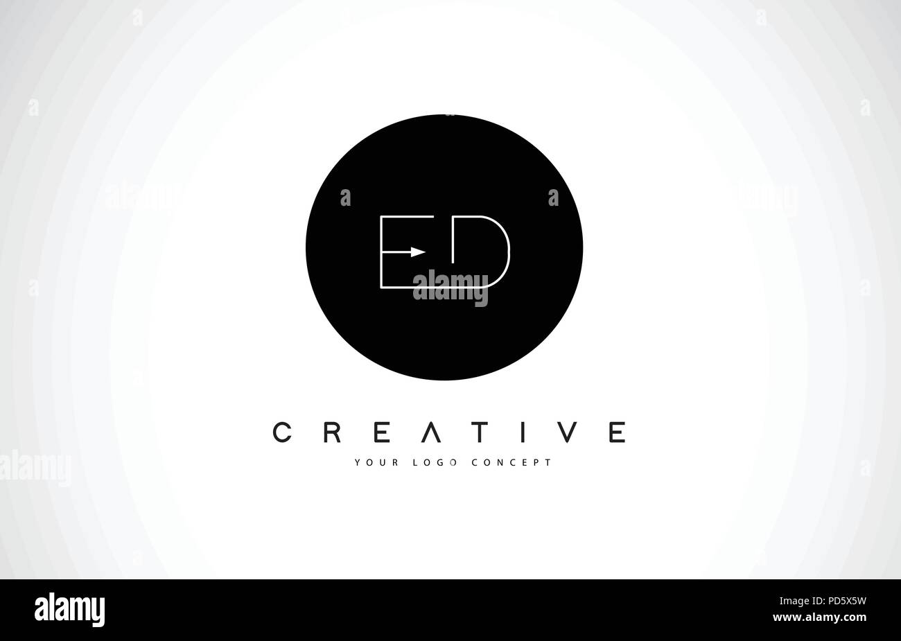 ED E D Logo Design with Black and White Creative Icon Text Letter ...