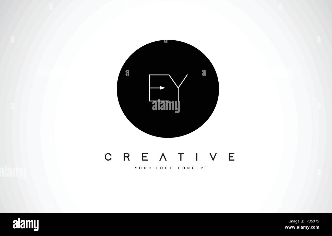 EY E Y Logo Design with Black and White Creative Icon Text Letter ...