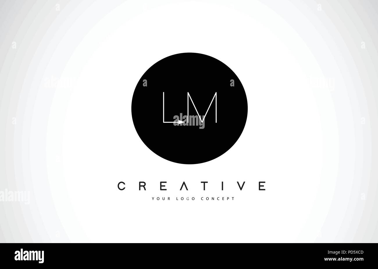LM L M Logo Design with Black and White Creative Icon Text Letter ...
