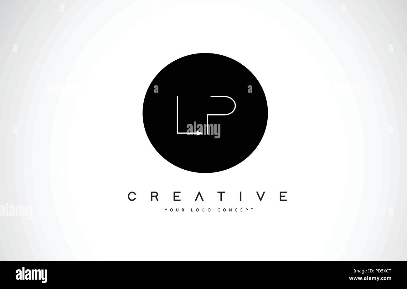 LP L P Logo Design with Black and White Creative Icon Text Letter ...
