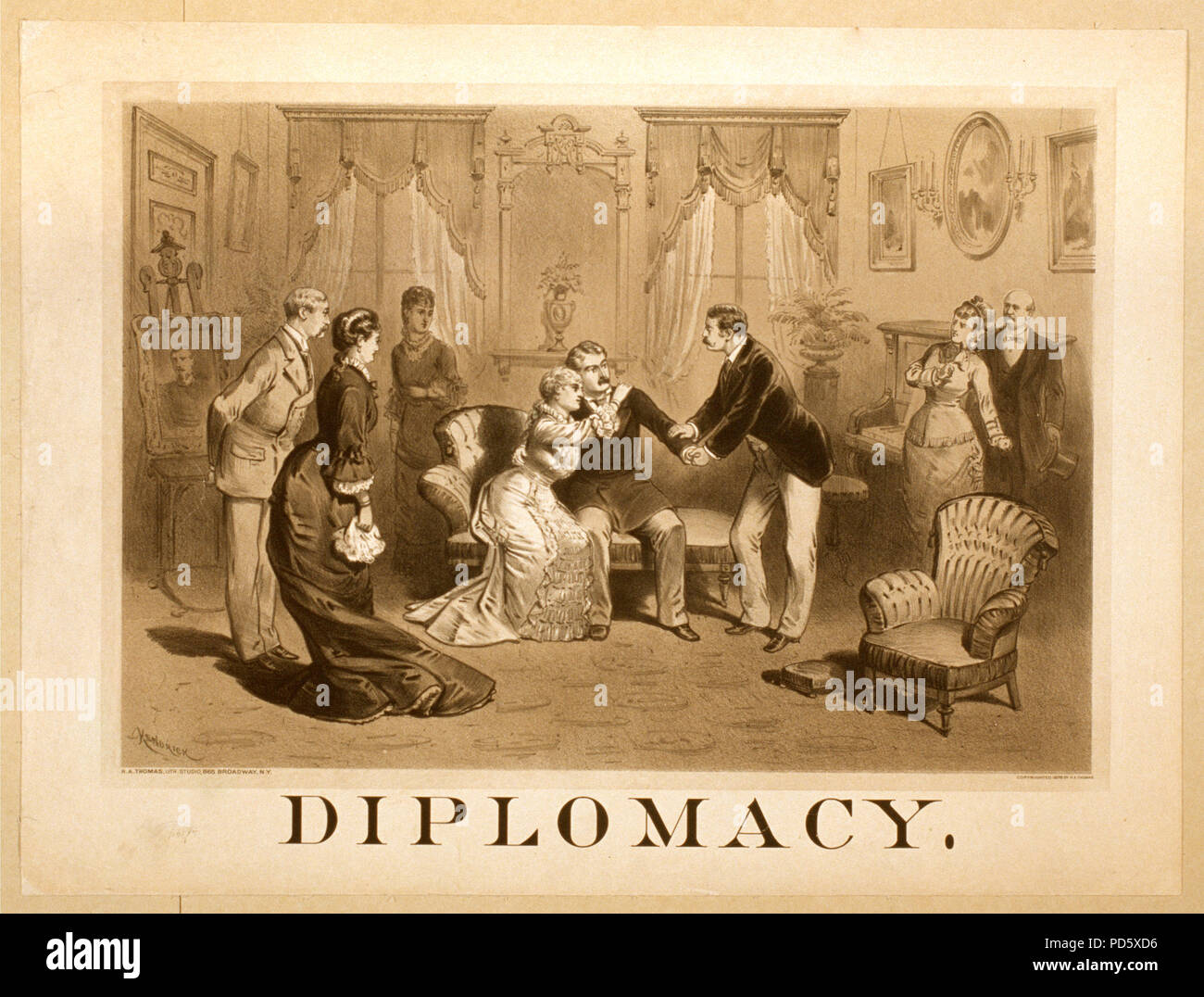 Diplomacy Theatrical Poster ca. 1878 Stock Photo - Alamy
