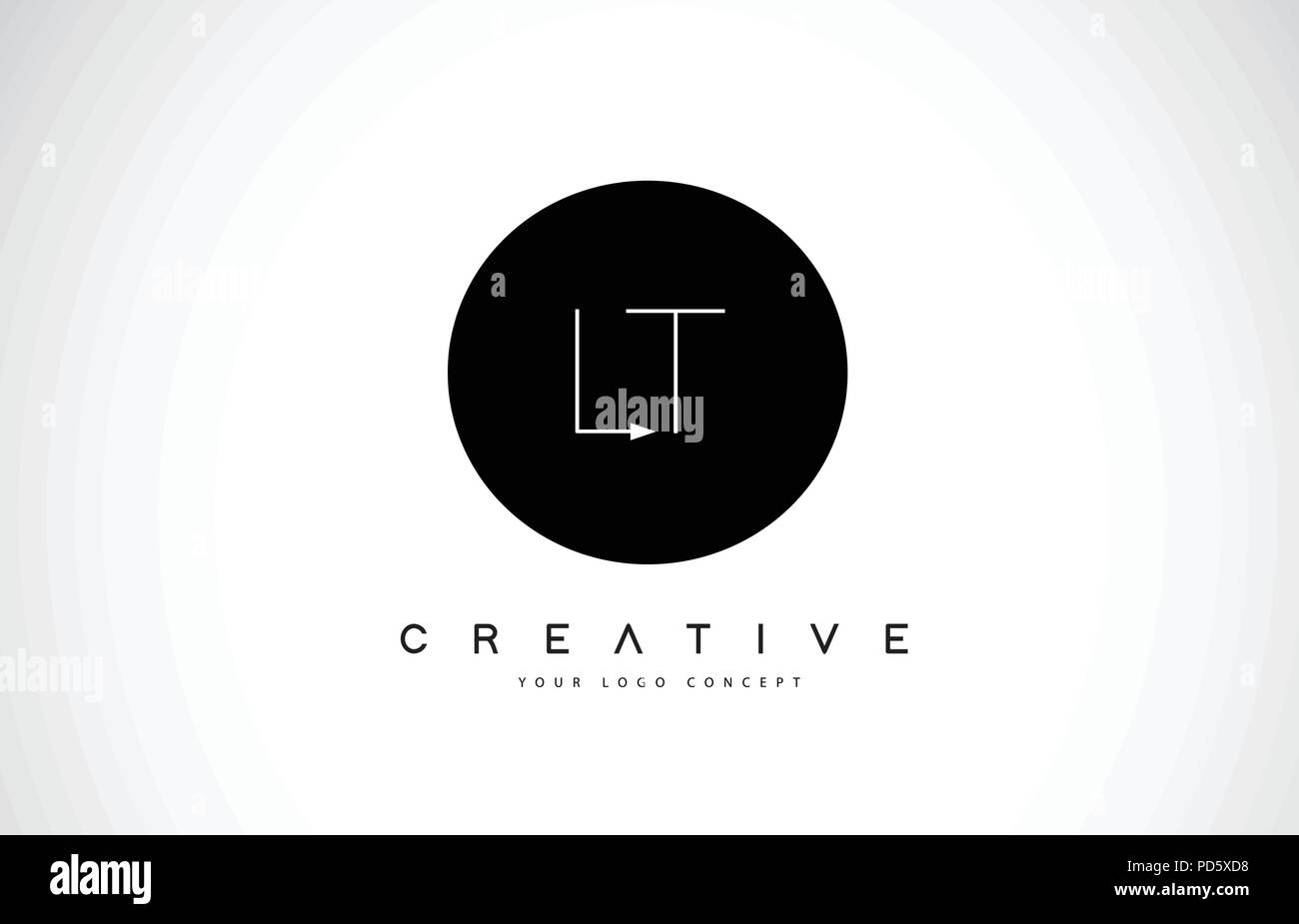 LT L T Logo Design with Black and White Creative Icon Text Letter ...