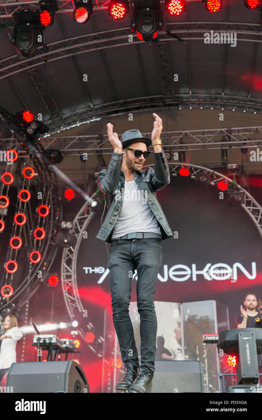 KIEV, UKRAINE - JULY 06, 2018: The Maneken, Ukrainian pop and rock band ...