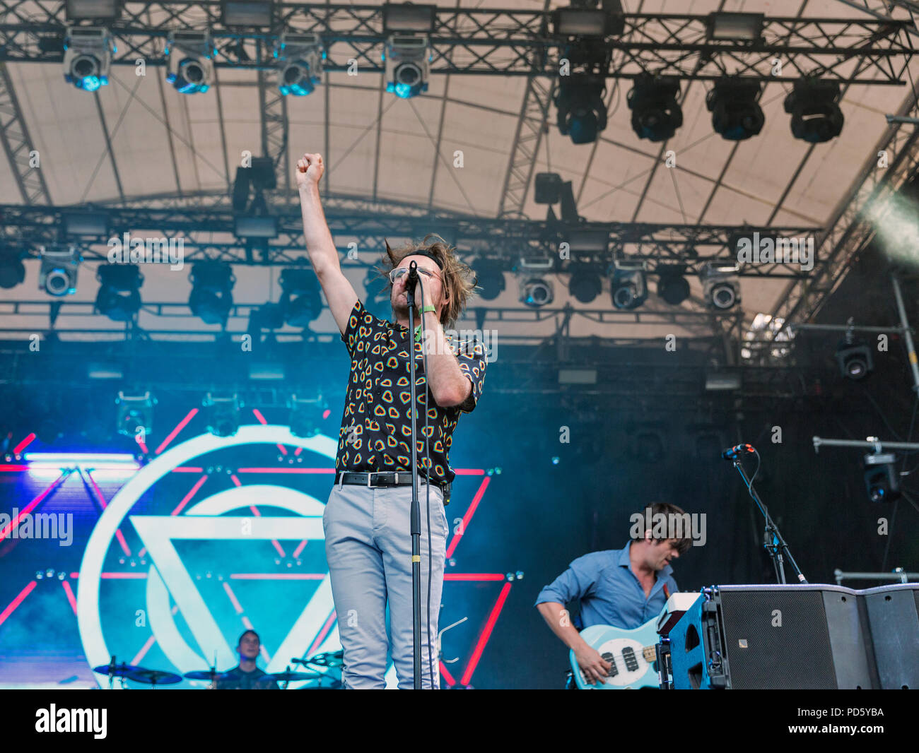 KIEV, UKRAINE - JULY 08, 2018: Enter Shikari, a British alternative ...