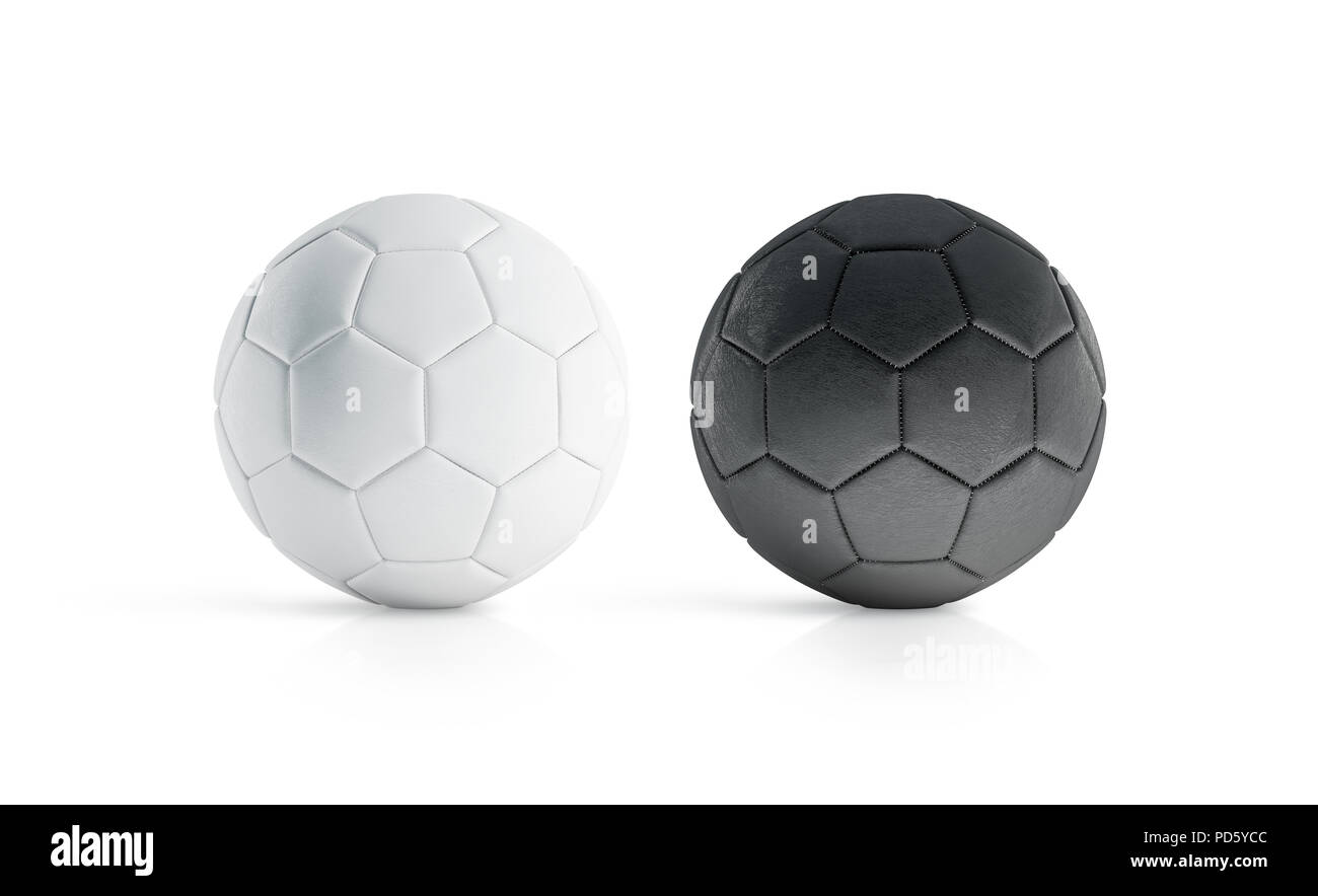 BLank black and white soccer ball mock up, isolated, 3d rendering ...