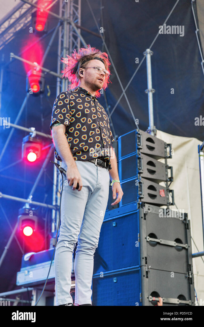 KIEV, UKRAINE - JULY 08, 2018: Enter Shikari, a British alternative ...