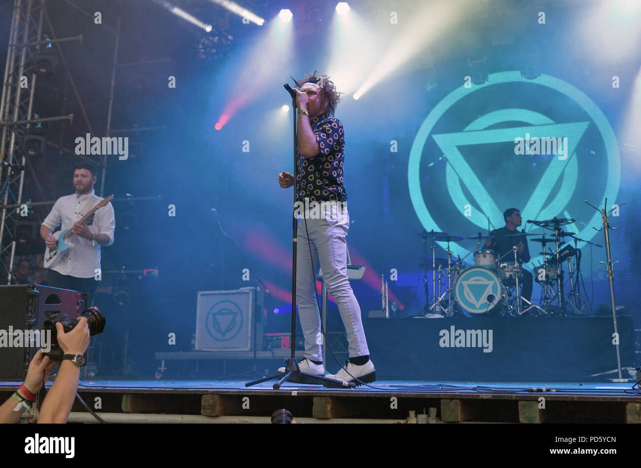KIEV, UKRAINE - JULY 08, 2018: Enter Shikari, a British alternative ...