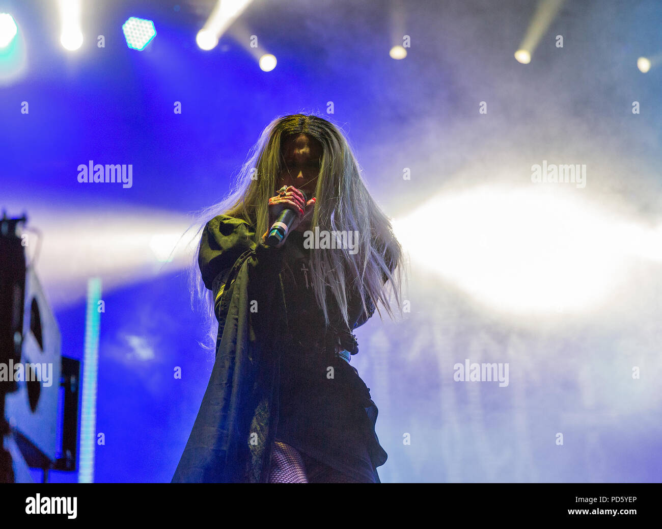 KIEV, UKRAINE - JULY 08, 2018: Lacuna Coil, Italian gothic metal rock ...