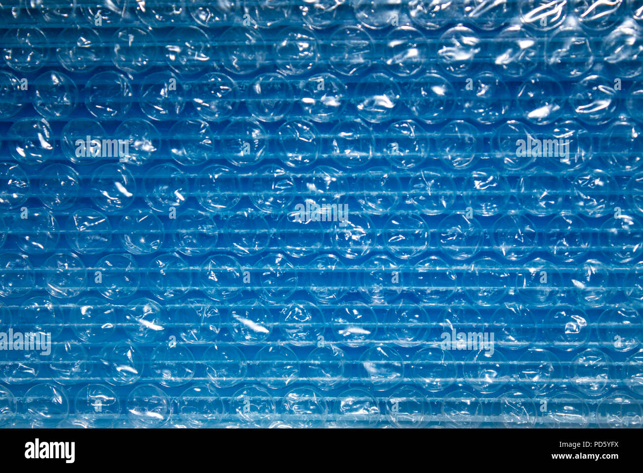 Transparent blue plastic bubble wrap for packaging shipping and ...