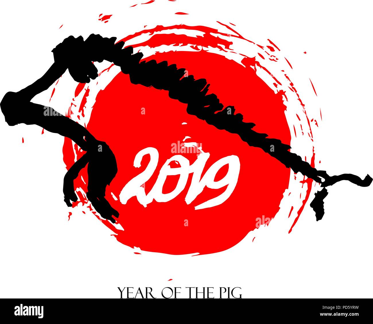 Asian wild pig Stock Vector Images - Alamy