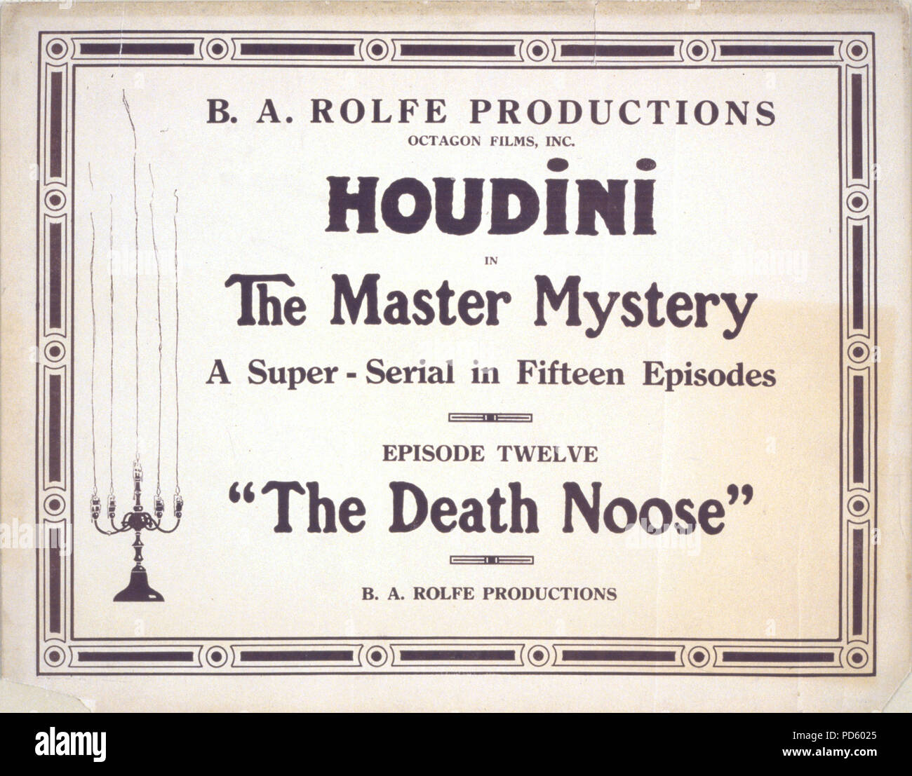 Houdini in The master mystery a super-serial in fifteen episodes Stock ...