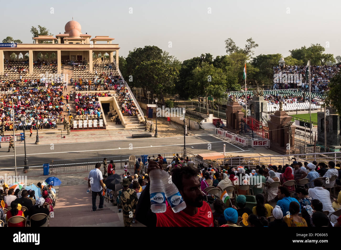 Wagah-Attari border ceremony. Border between India and Pakistan about ...