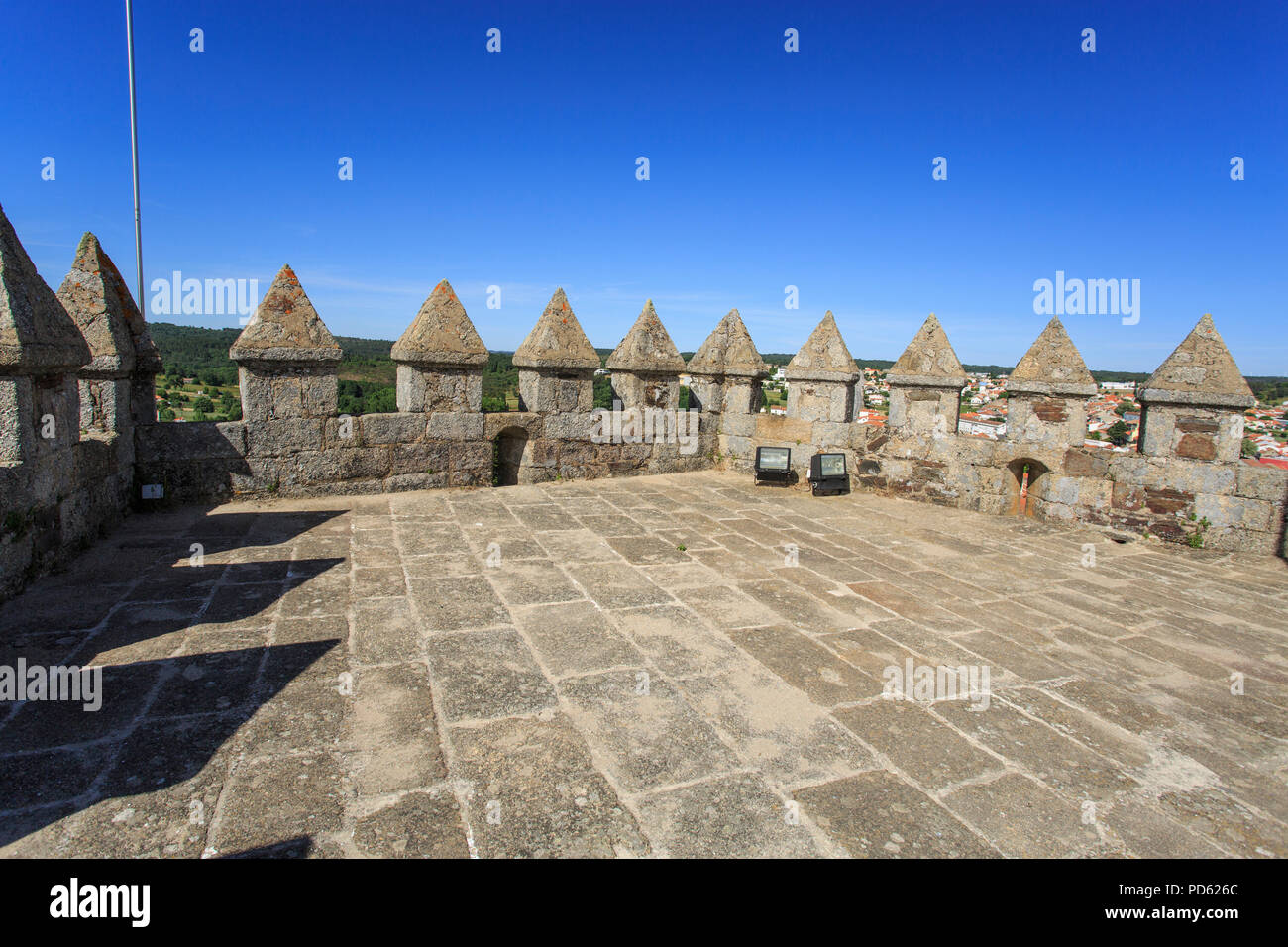 View of the donjon terrace of the medieval castle built in late 13th ...