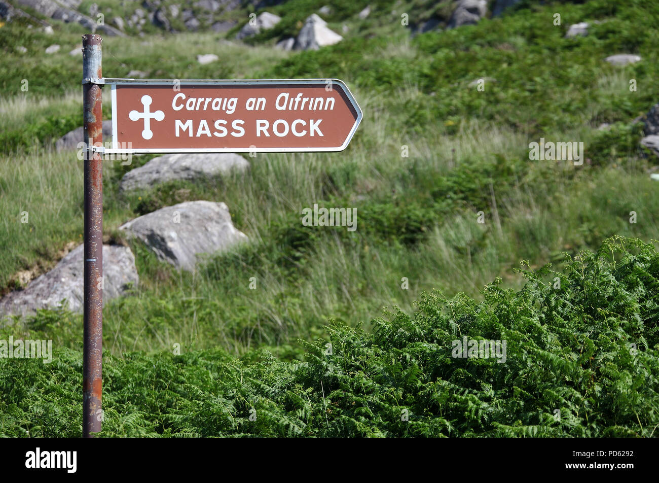 Mass rock sign on the Beara Peninsula in County Cork Stock Photo - Alamy