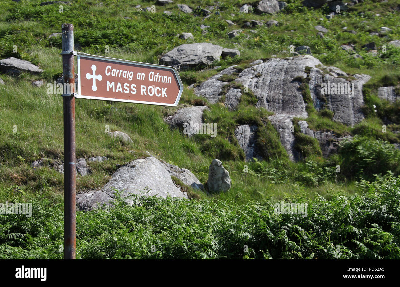 Mass rock sign on the Beara Peninsula in County Cork Stock Photo - Alamy