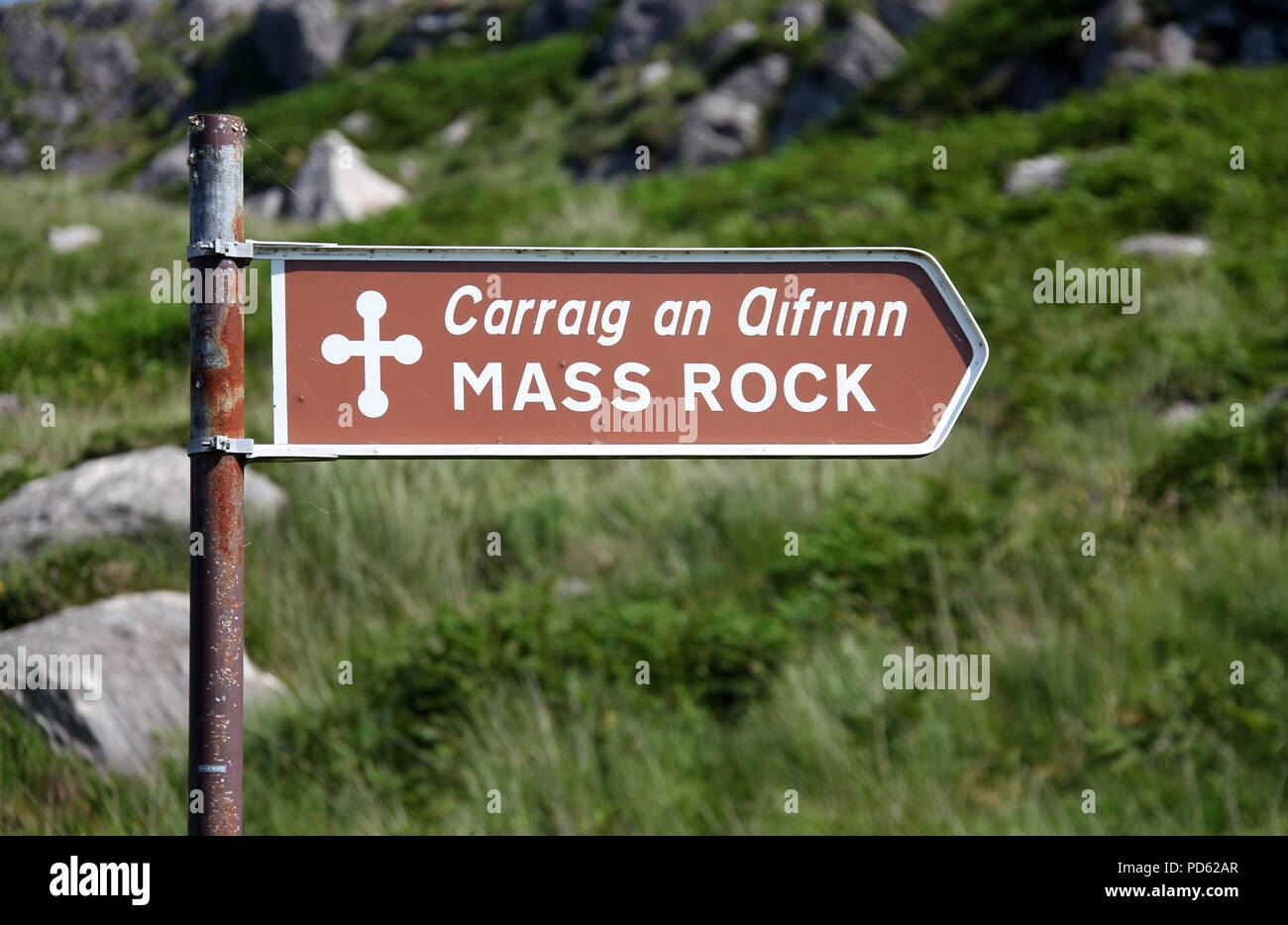 Mass rock sign on the Beara Peninsula in County Cork Stock Photo - Alamy