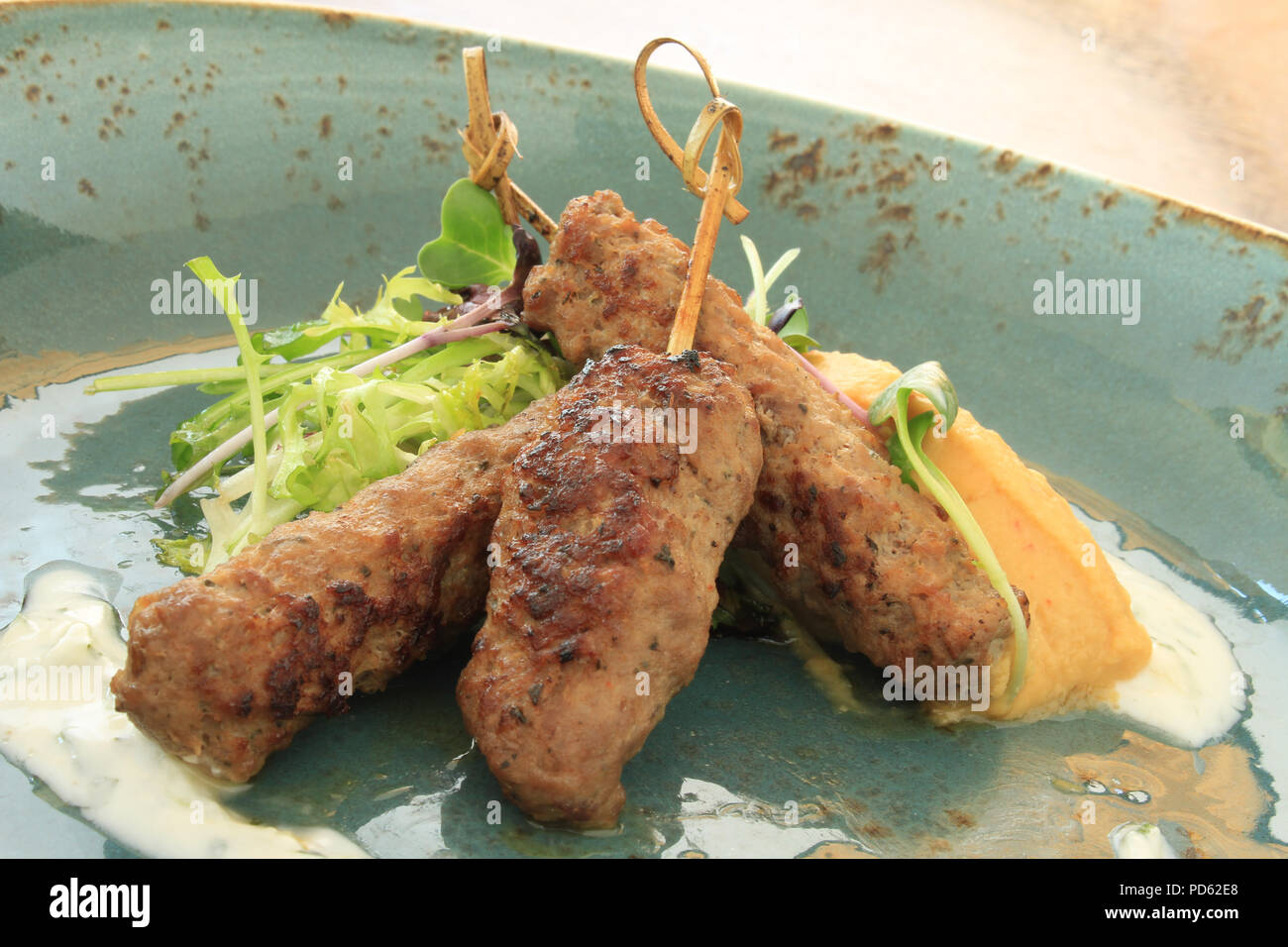 plated kebab meal Stock Photo - Alamy