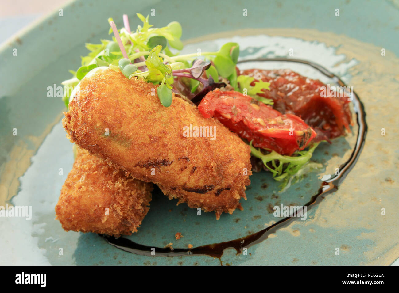Plated croquette appetizer hi-res stock photography and images - Alamy