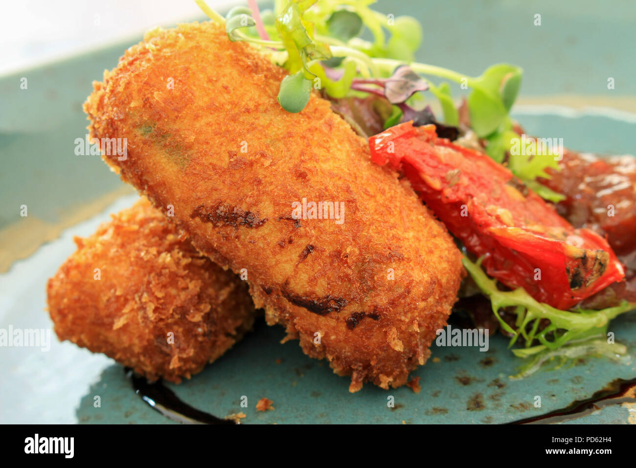 Plated croquette appetizer hi-res stock photography and images - Alamy