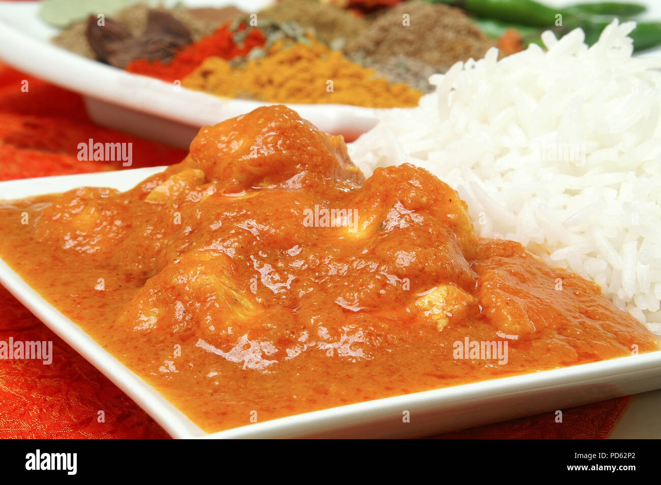 plated traditional indian curry meal Stock Photo - Alamy