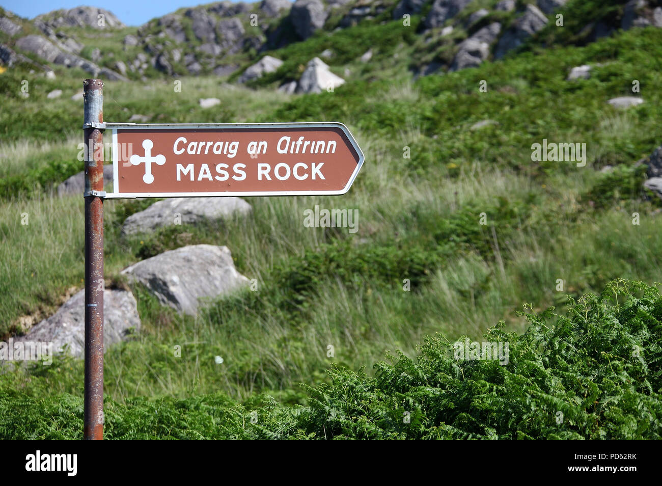 Mass rock sign on the Beara Peninsula in County Cork Stock Photo - Alamy