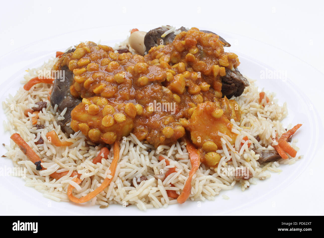 Afgan Lamb Kabuli pulao pilaf Stock Photo - Alamy
