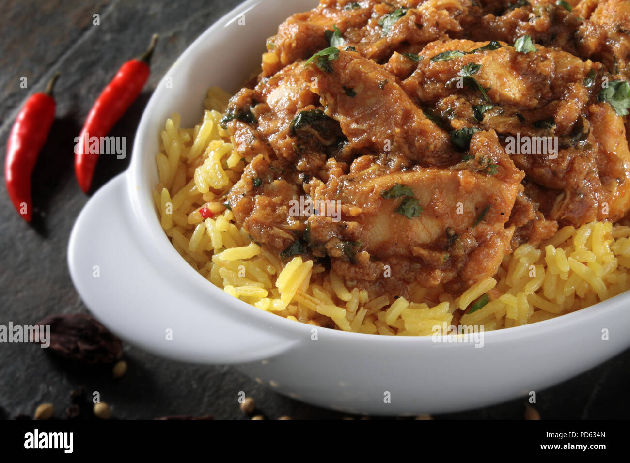 plated traditional indian curry meal Stock Photo - Alamy