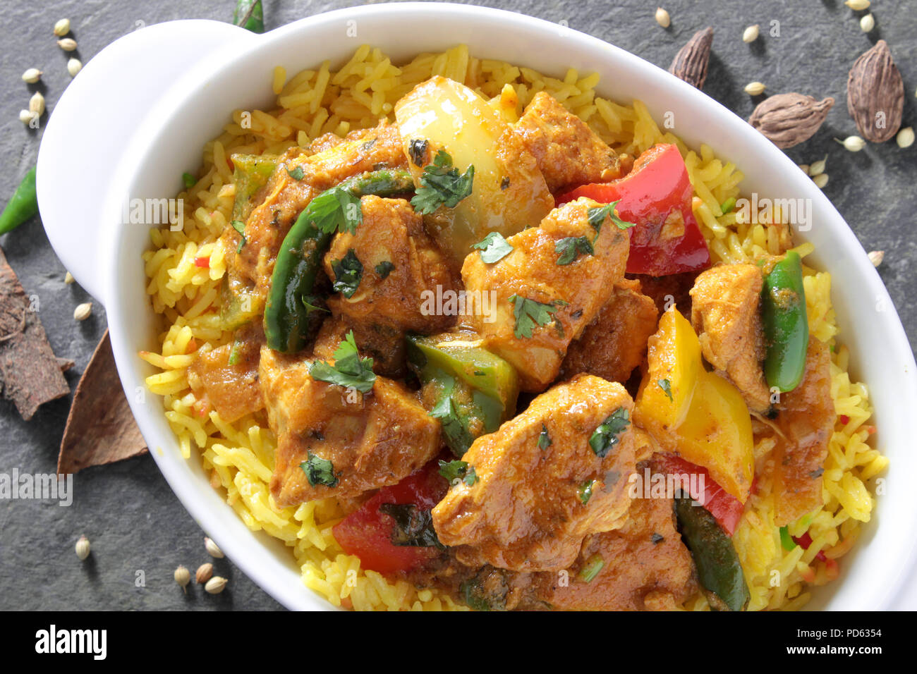 plated traditional indian curry meal Stock Photo - Alamy