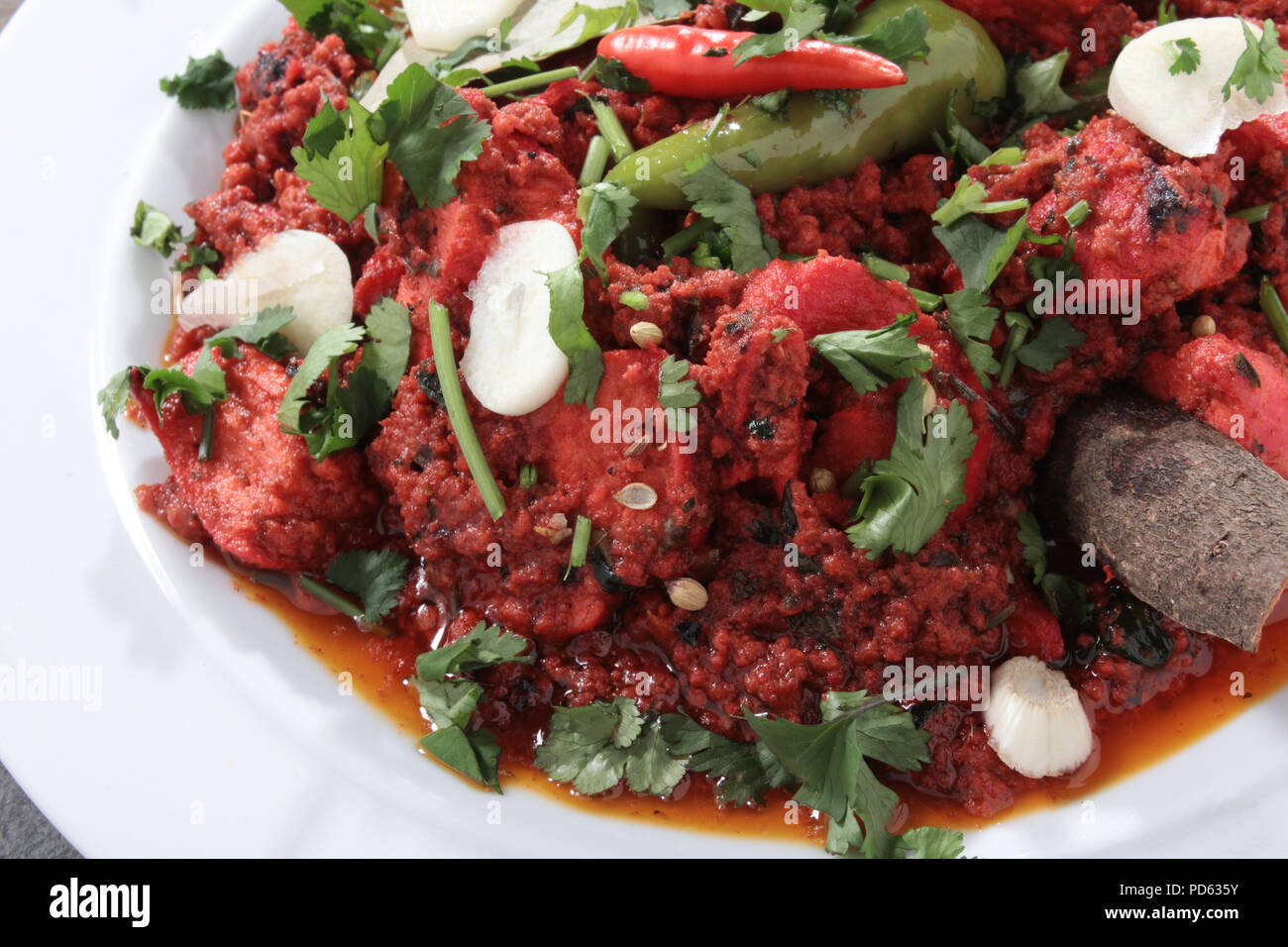 plated traditional indian curry meal Stock Photo - Alamy
