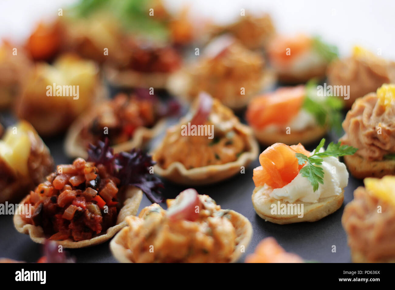canape selection platter Stock Photo - Alamy