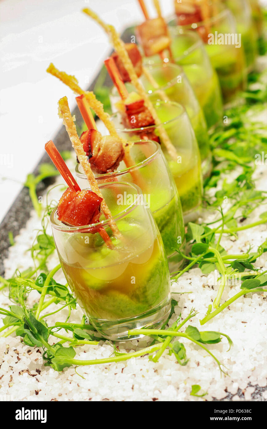 plated cocktail canapes Stock Photo - Alamy
