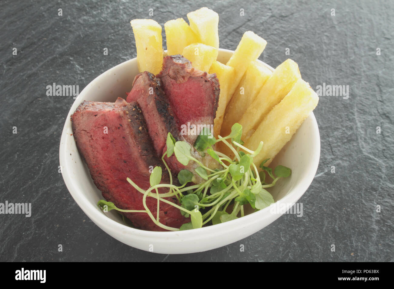 steak and fries finger food Stock Photo - Alamy