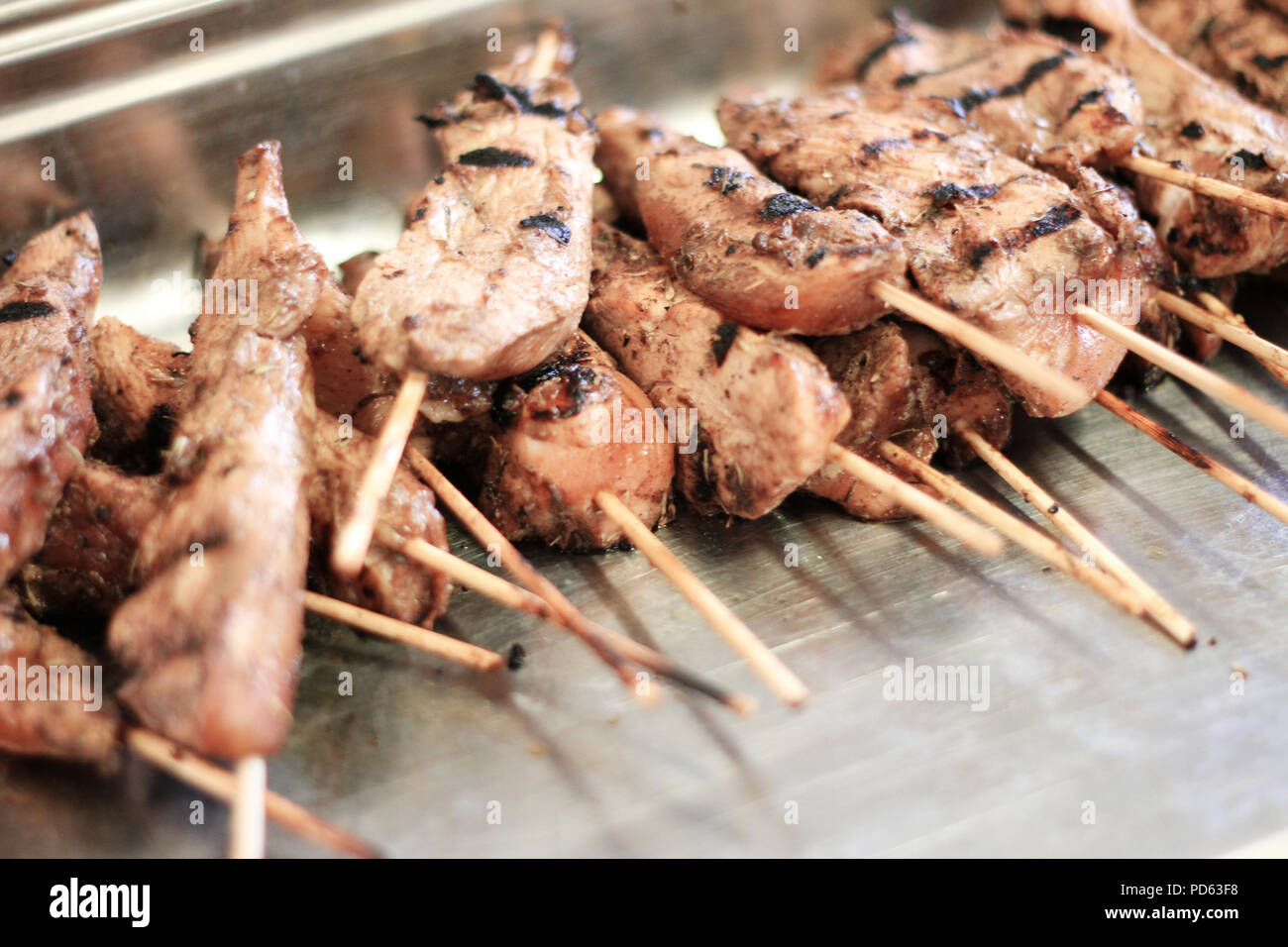 mini chicken kebab skewers Stock Photo - Alamy