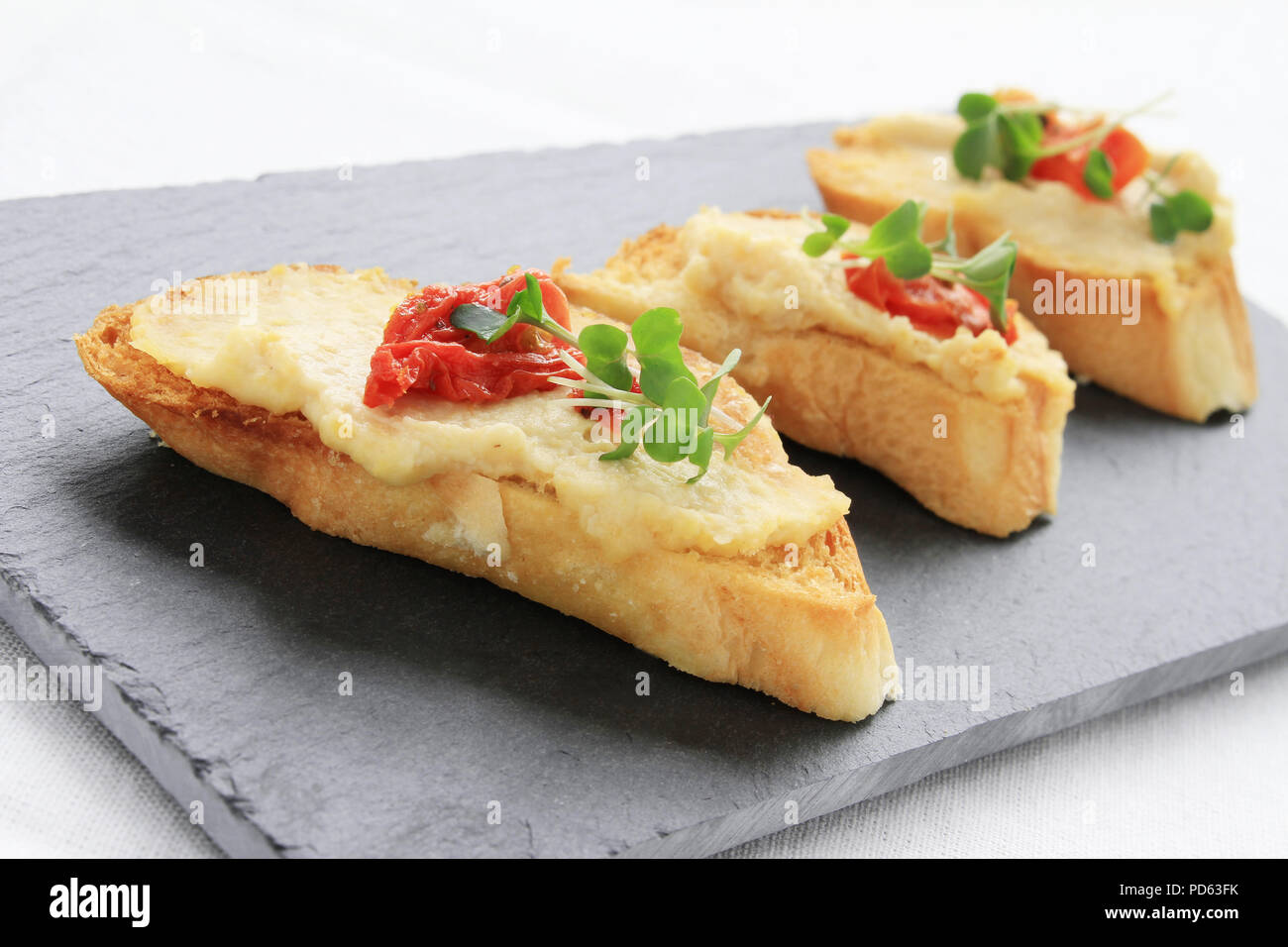 prepared bread canapes Stock Photo - Alamy