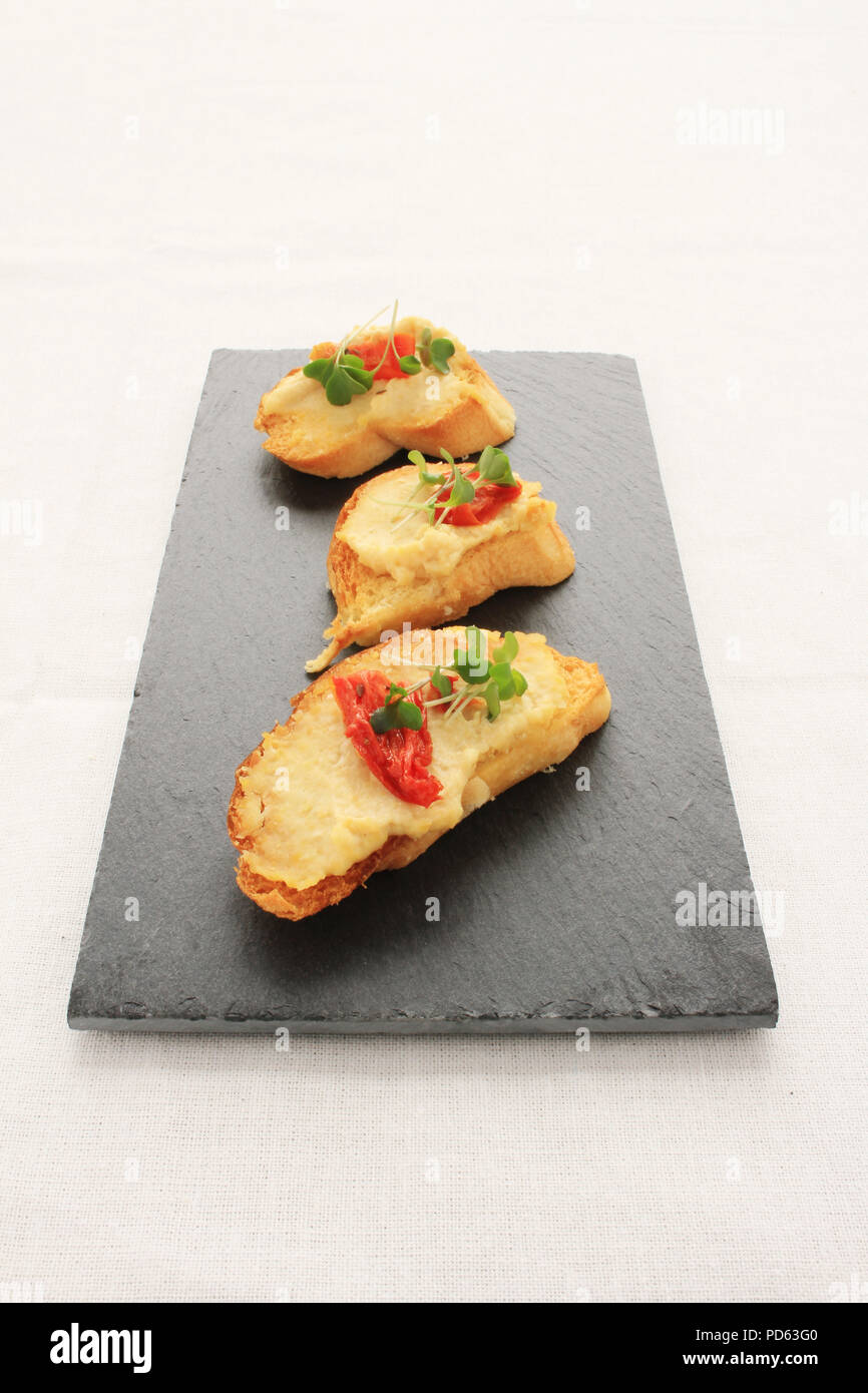 prepared bread canapes Stock Photo - Alamy