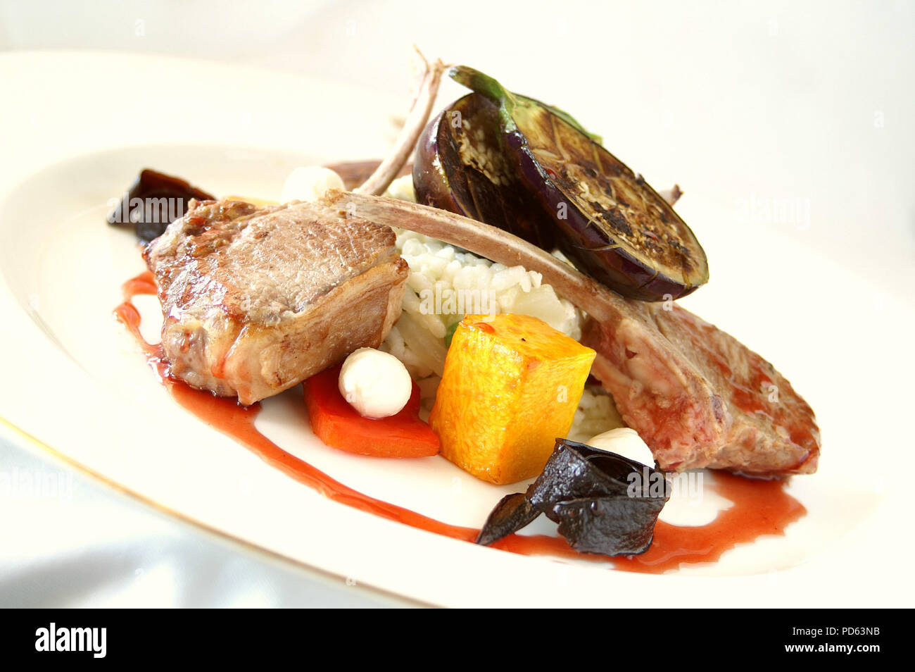 plated lamb main meal Stock Photo - Alamy