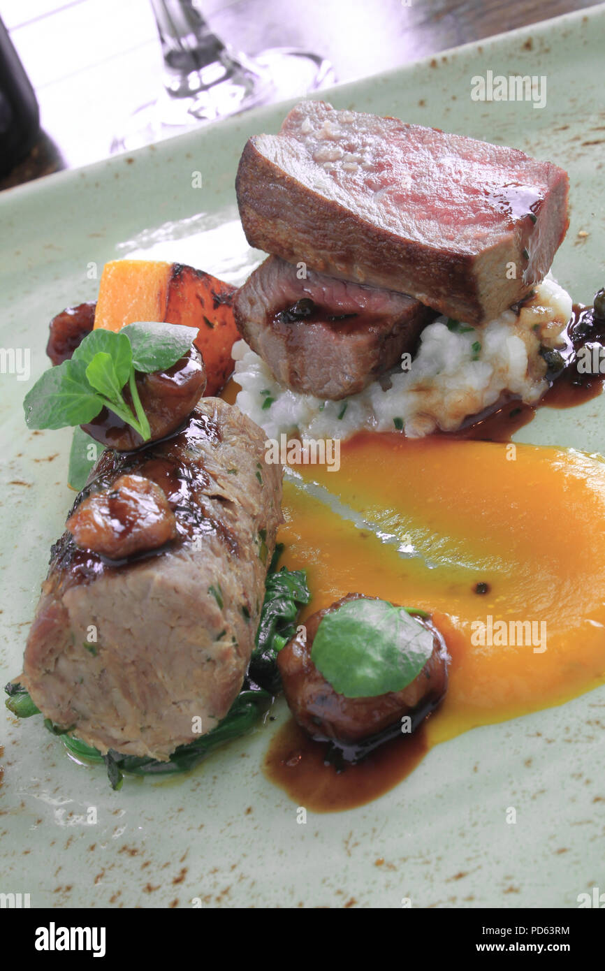 plated lamb main meal Stock Photo - Alamy