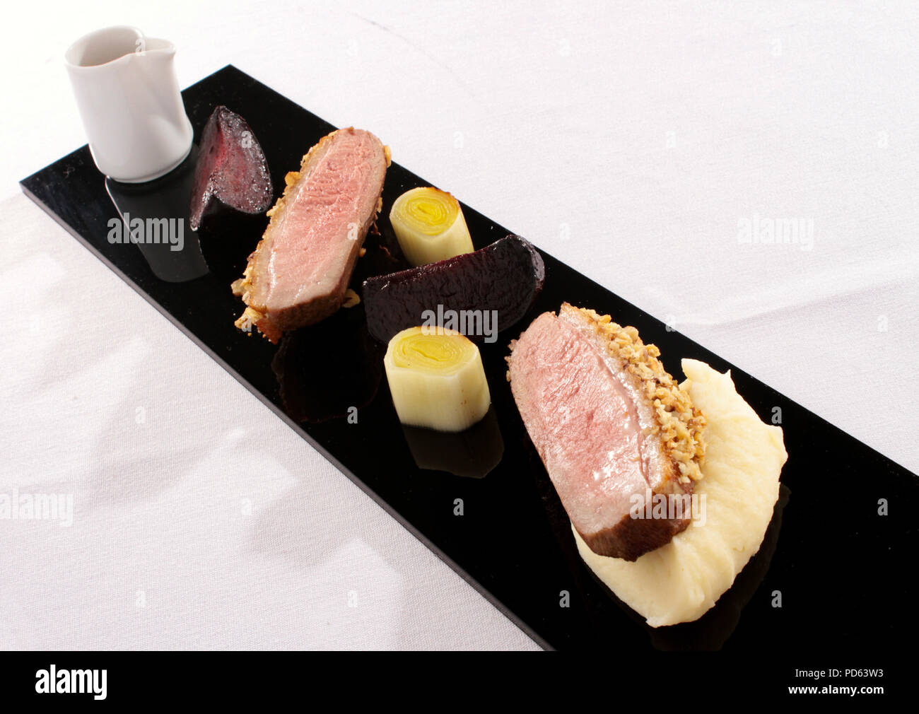 Plated pork starter hi-res stock photography and images - Alamy