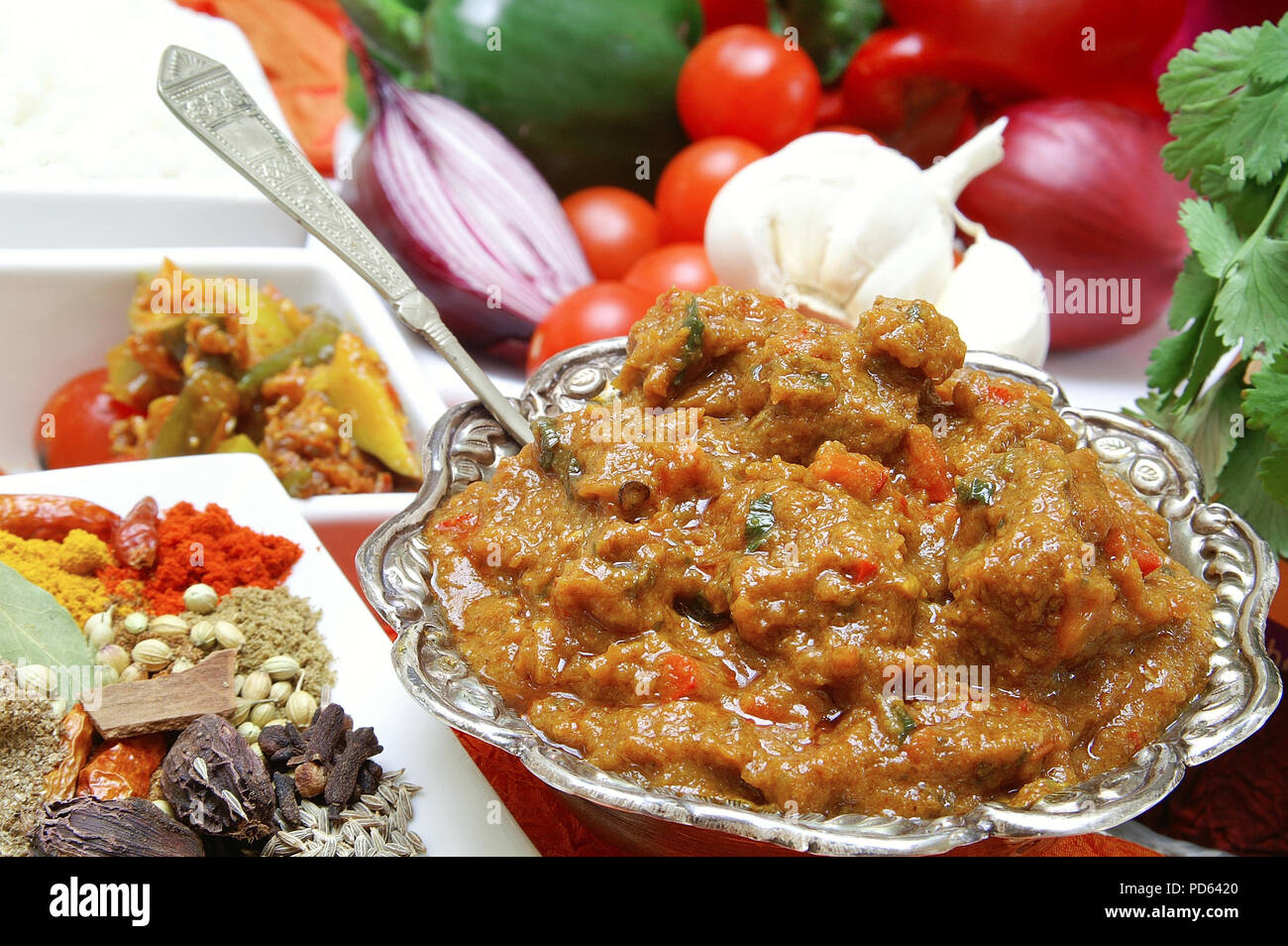 traditional indian curry meal Stock Photo - Alamy
